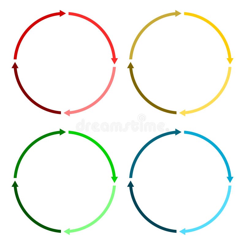 Color Arrows in Circle Icons Set Stock Vector - Illustration of ...