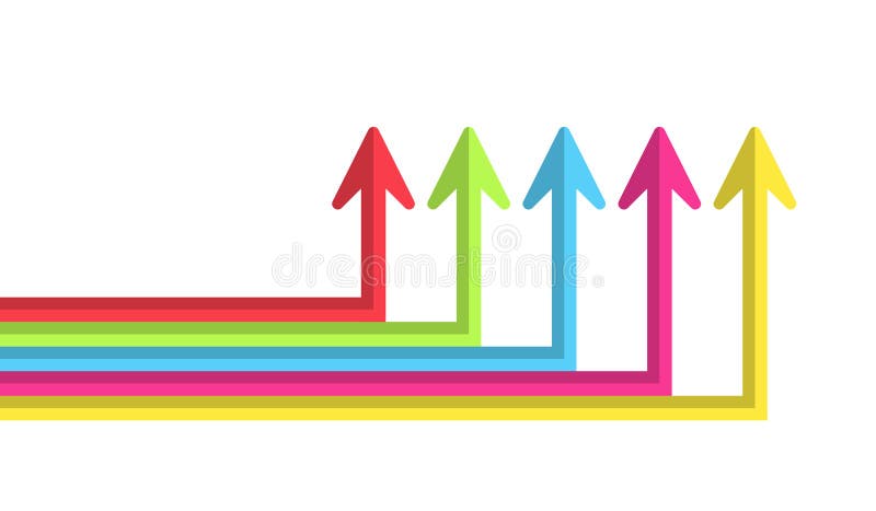 Color Arrows of Different Length with Changing Direction, Simple Design ...