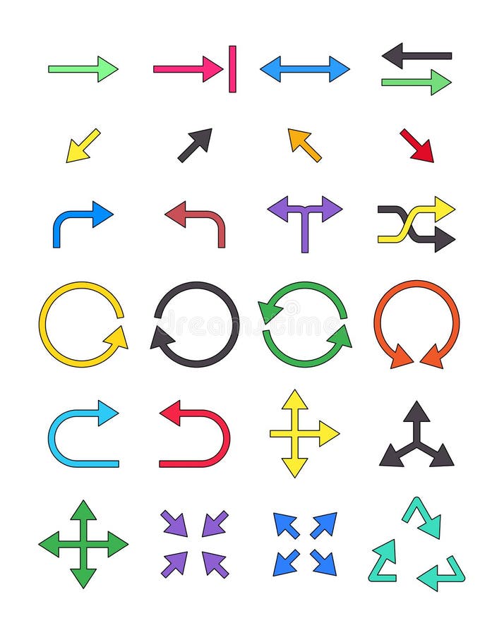 Color arrows icons set stock vector. Illustration of redo - 68795844