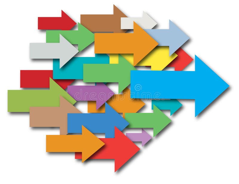 Color Arrows Point To Progress Stock Illustration - Illustration of ...