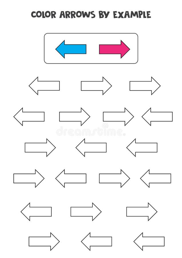 Color Arrows According To the Example. Math Game for Children. Stock ...