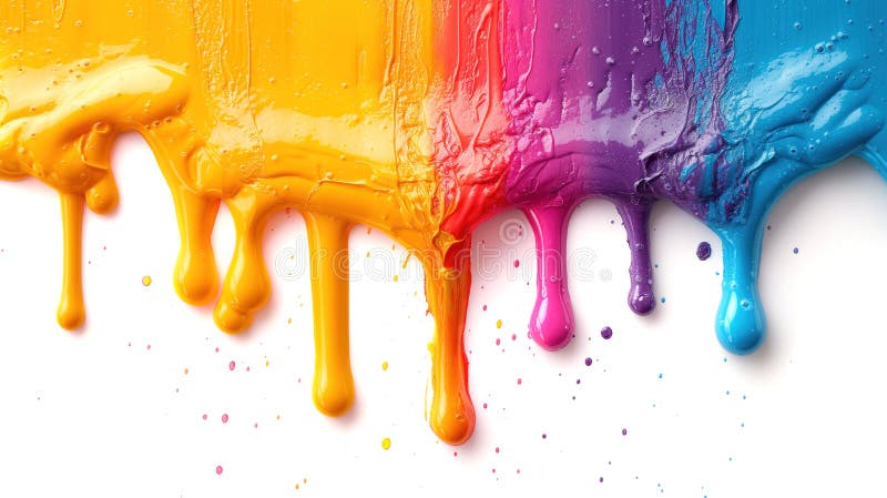 Color Art Paint Flowing Down Abstract Background Stock Illustration ...
