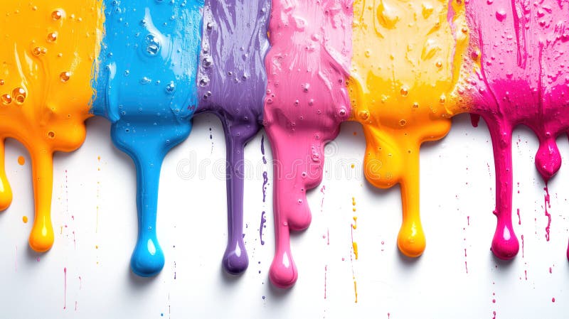 Color Art Paint Flowing Down Abstract Background Stock Illustration ...