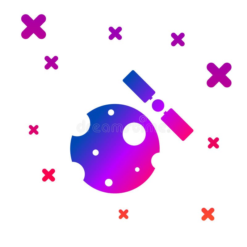 Color Artificial Satellites Orbiting the Planet Earth in Outer Space ...