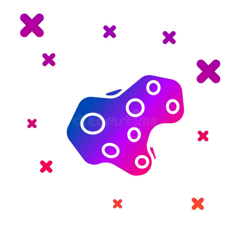 Color Asteroid Icon Isolated on White Background. Gradient Random ...