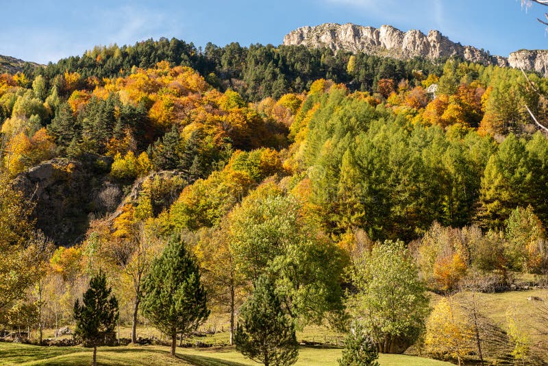 Color of Autumn at the Pyrenees Mountains Stock Photo - Image of ...