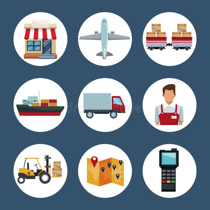 Logistics Transport Color Icons Stock Illustrations – 1,005 Logistics ...