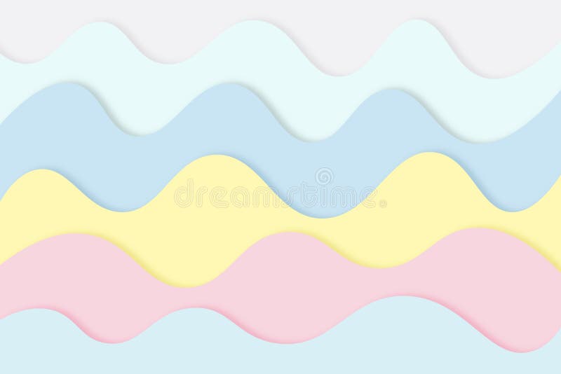 Color Background Wave Paper Art Design. Vector Paper Cut Illustration ...