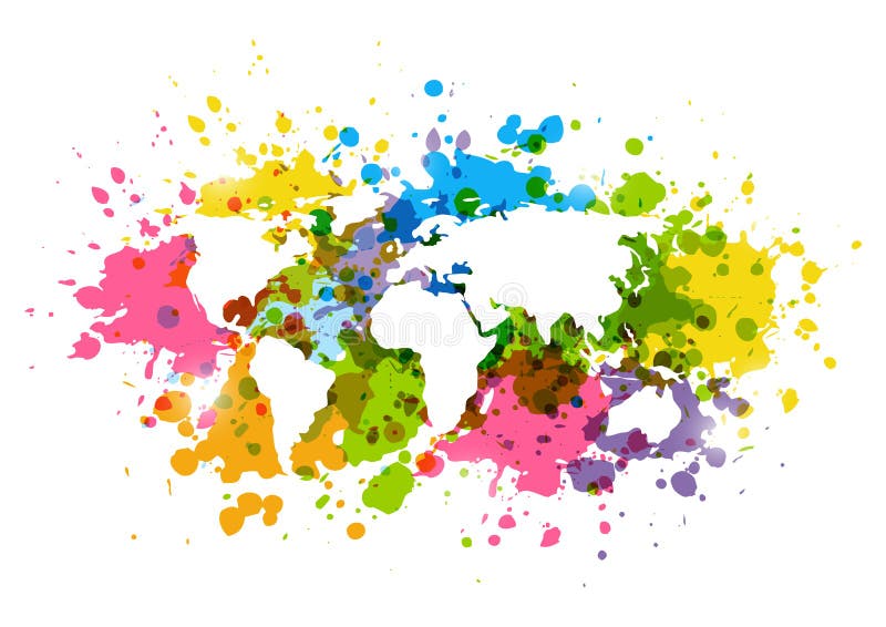 Color Background with World Map Stock Vector - Illustration of blob ...
