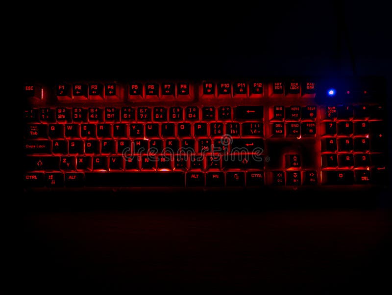Color Backlit Gaming Keyboard Glows in the Dark Stock Photo - Image of ...