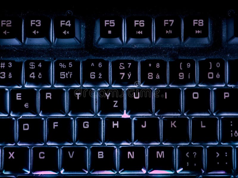 Color Backlit Gaming Keyboard Glows in the Dark Stock Image - Image of ...