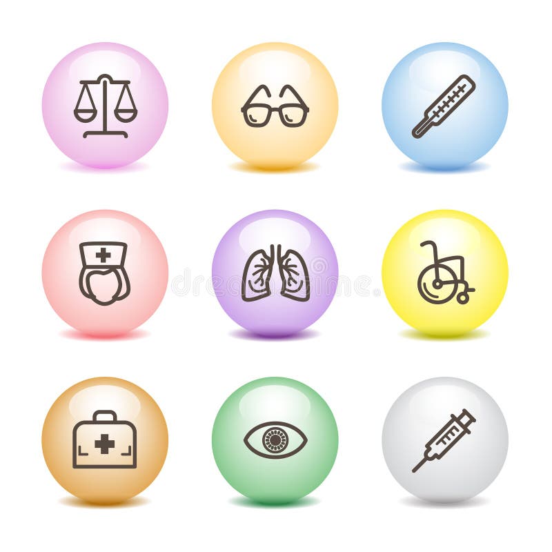 Color Ball Web Icons, Set 13 Stock Vector - Illustration of computer ...