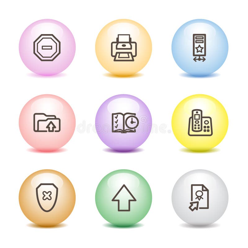 Color Ball Web Icons, Set 4 Stock Vector - Illustration of computer ...