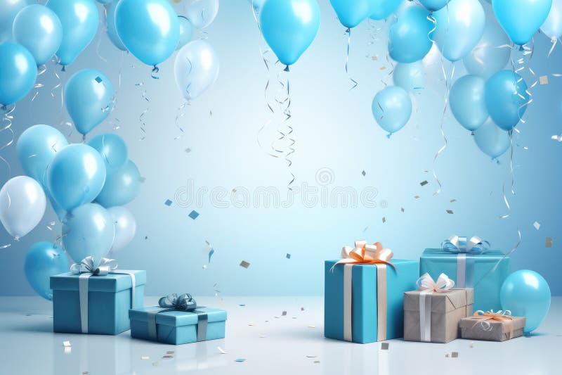 Color Balloons an Gift Boxes for Birthday Decoration, AI Generated ...