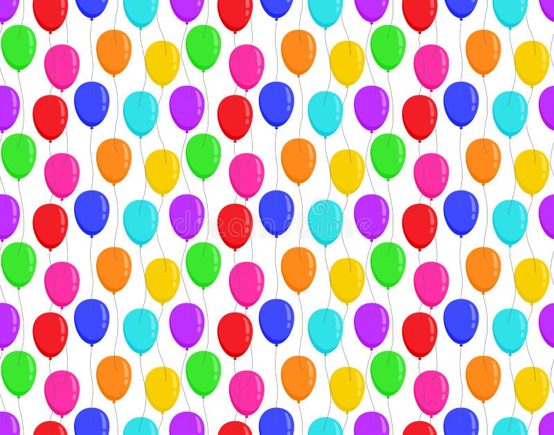 Color Balloons Seamless Pattern Flat Design Stock Vector - Illustration ...