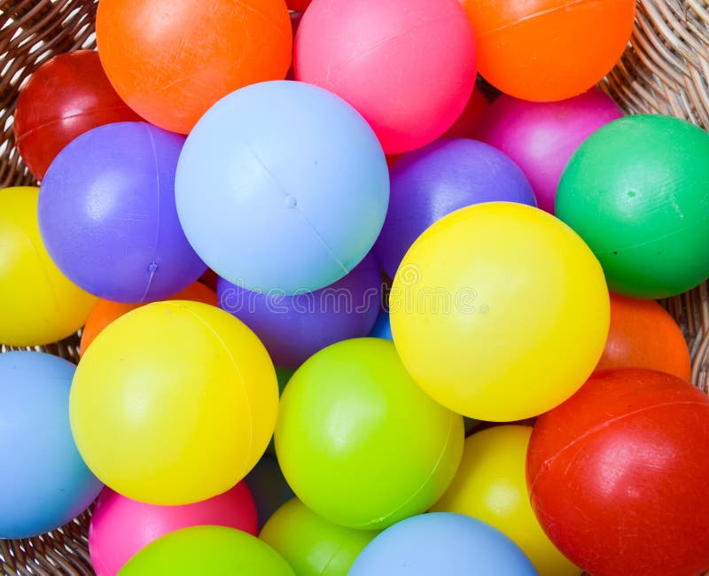 Color balls in basket stock image. Image of yellow, balls - 70119897