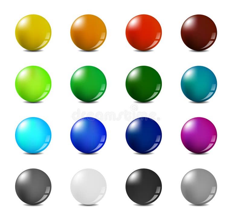 Color balls set stock vector. Illustration of orange - 23709795