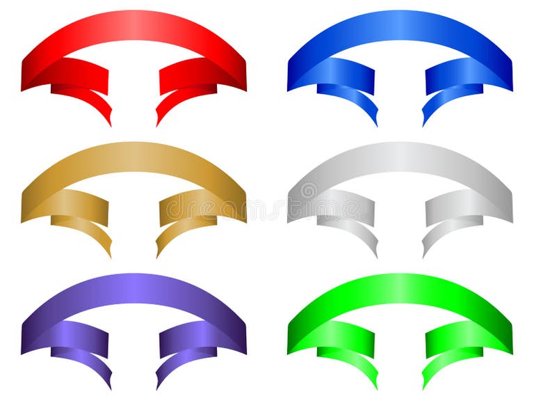 Purple Gold Ribbon Banner Collection Stock Illustrations – 687 Purple ...