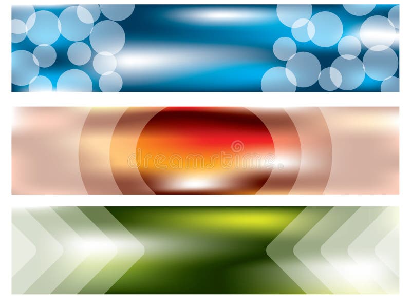 Banner Set of Three with Cool Effects Stock Vector - Illustration of ...