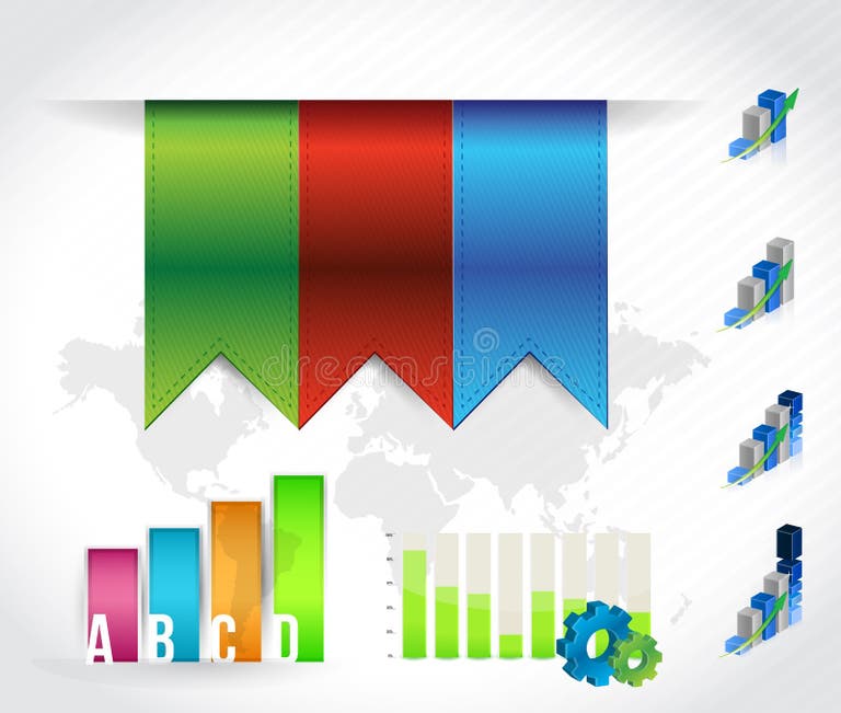 Color Banners Infographic Chart. Design Graphics Stock Illustration ...