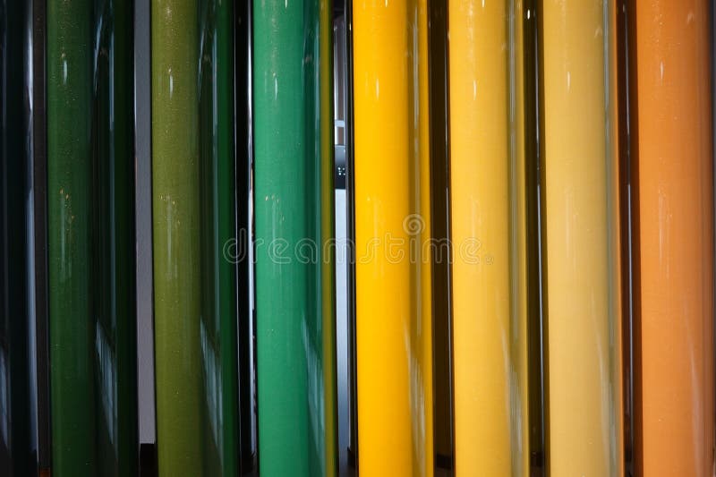 Color Barrel of Different Colors for Sale in a Shop. Stock Photo ...