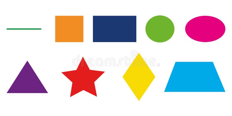 Color Basic Geometric Figures Stock Vector - Illustration of basic ...