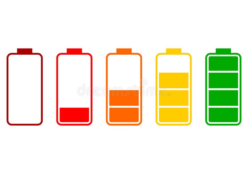 Color Battery icons set stock vector. Illustration of minus - 92291017