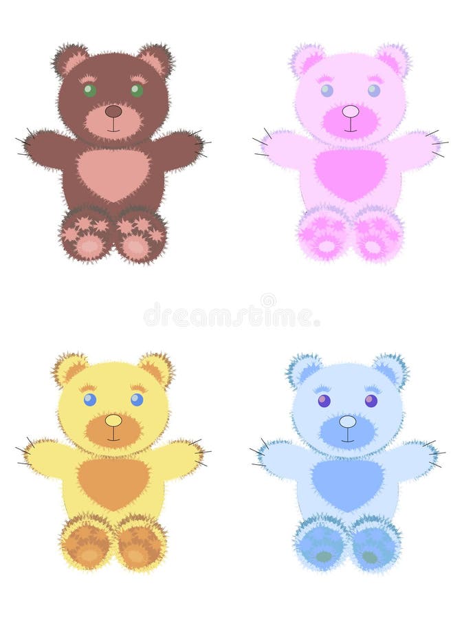 Color bears stock vector. Illustration of soft, cheerful - 15486547