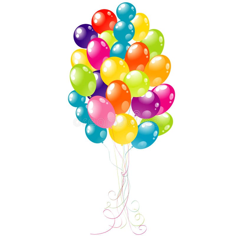 Color Beautiful Party Balloons, Vector Stock Vector - Illustration of ...