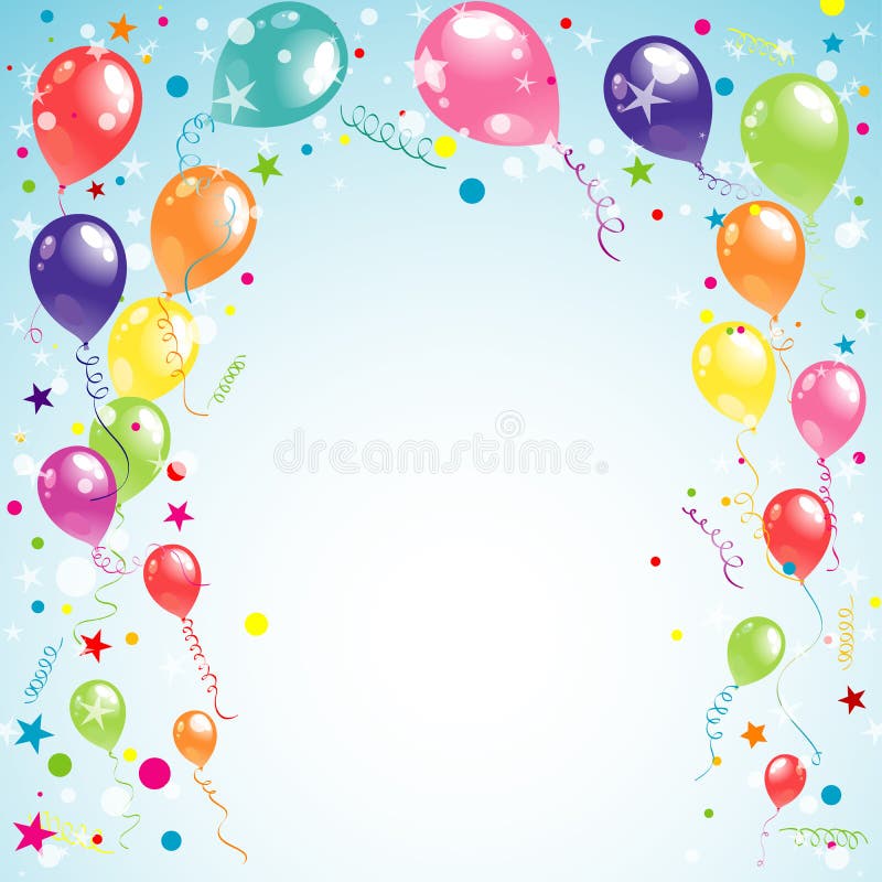 Color Beautiful Party Balloons, Vector Stock Vector - Illustration of ...