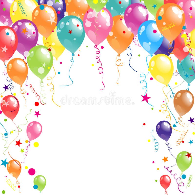 Color Beautiful Party Balloons, Vector Stock Vector - Illustration of ...