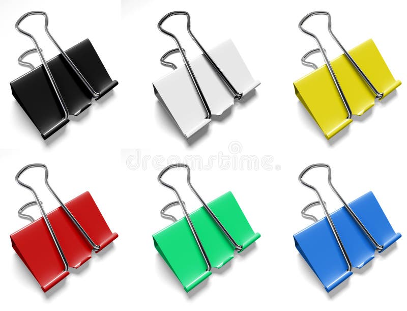 Color binder clips stock illustration. Illustration of file - 34104364