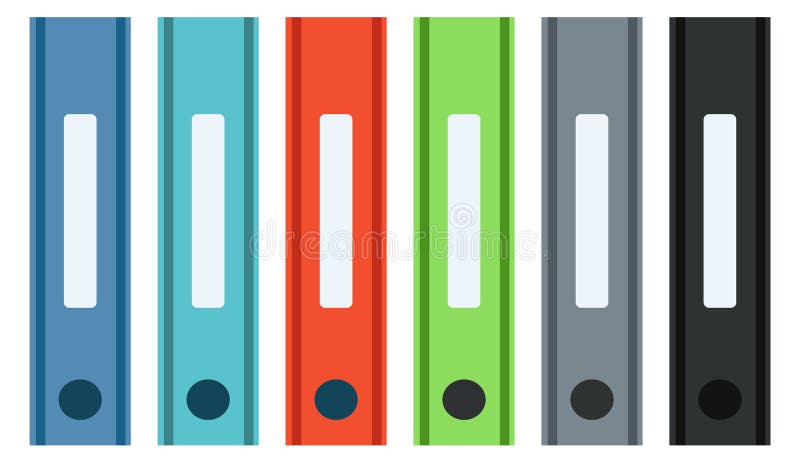 Document Folders Stack. Color Binders Full of Papers Stock Vector ...