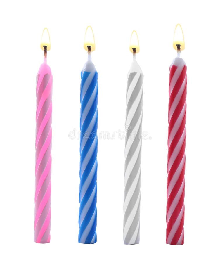 Color Birthday Cake Candle on White Stock Photo - Image of background ...