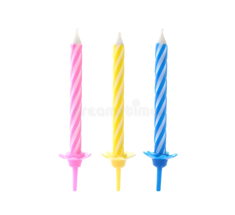 Color Birthday Cake Candles on White Stock Photo - Image of collection ...