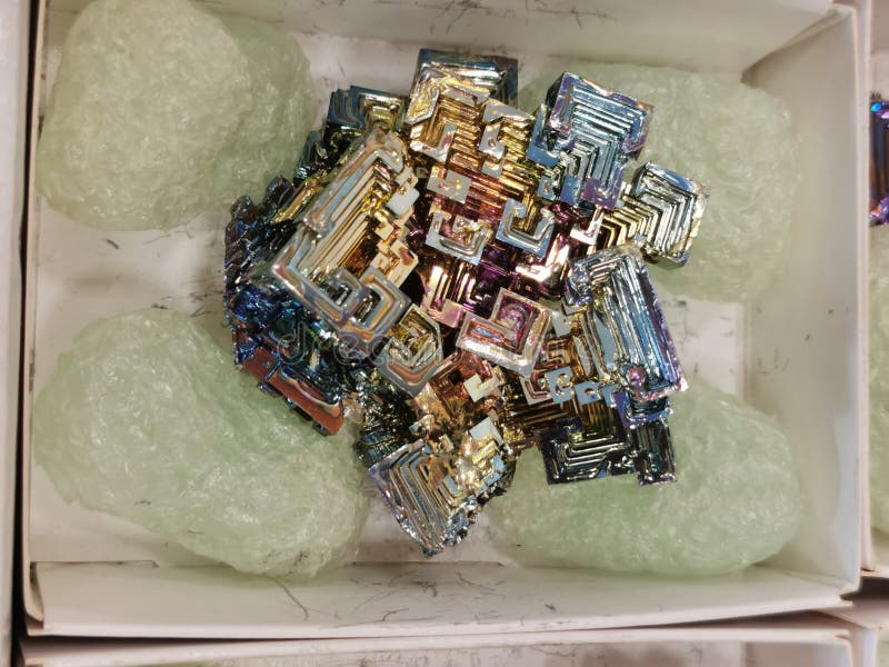Color bismuth mineral stock image. Image of element - 314135691