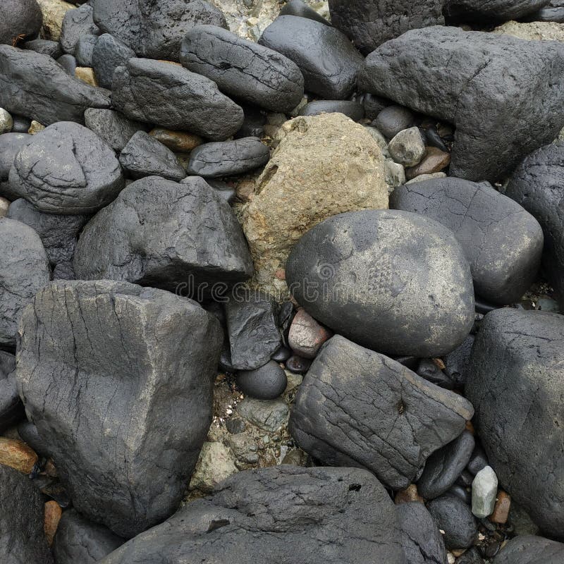 Color Black Beach Stone in Kebumen Java Indonesian Stock Photo - Image ...
