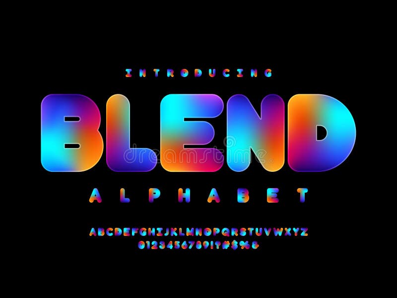 Color blend font stock vector. Illustration of screenshot - 338480643
