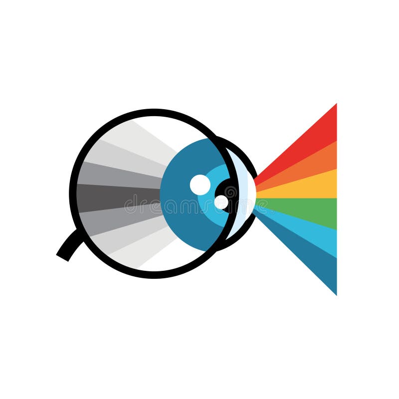 Color blind and normal eye stock vector. Illustration of medical ...