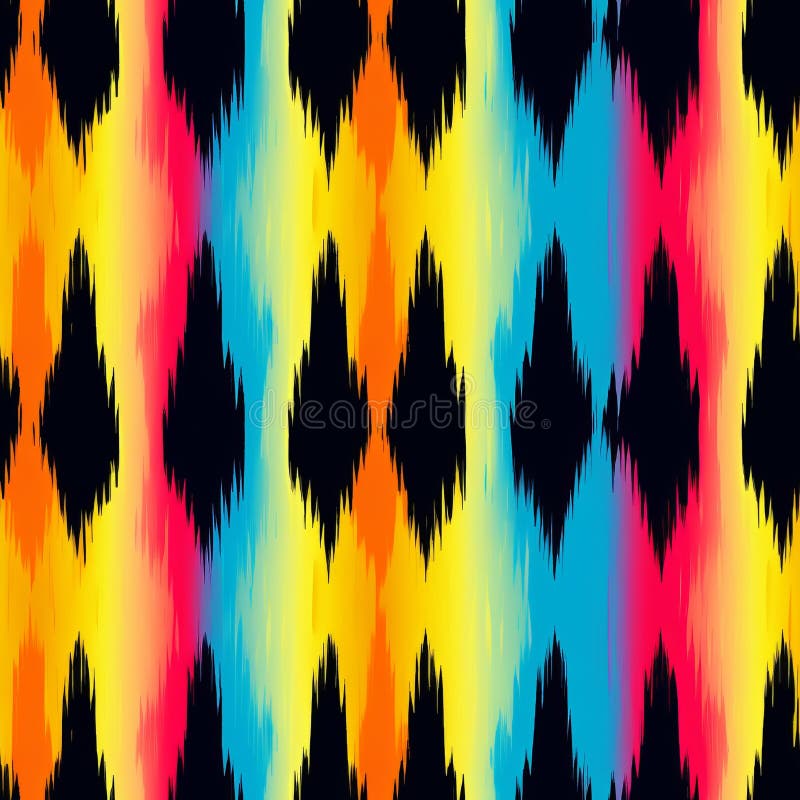 Color Block Ikat Pattern: Symmetrical Design in High Resolution Stock ...