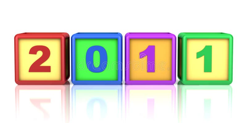 Color Blocks with 2011 New Year Date Isolated Stock Illustration ...