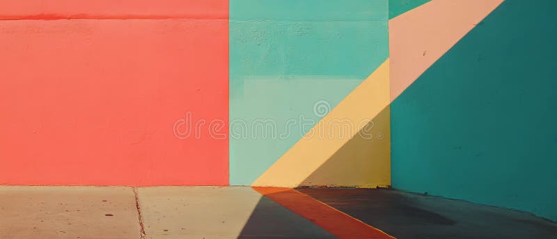 Color Blocks Create a Vibrant Display with Contrasting Hues and Sharp ...