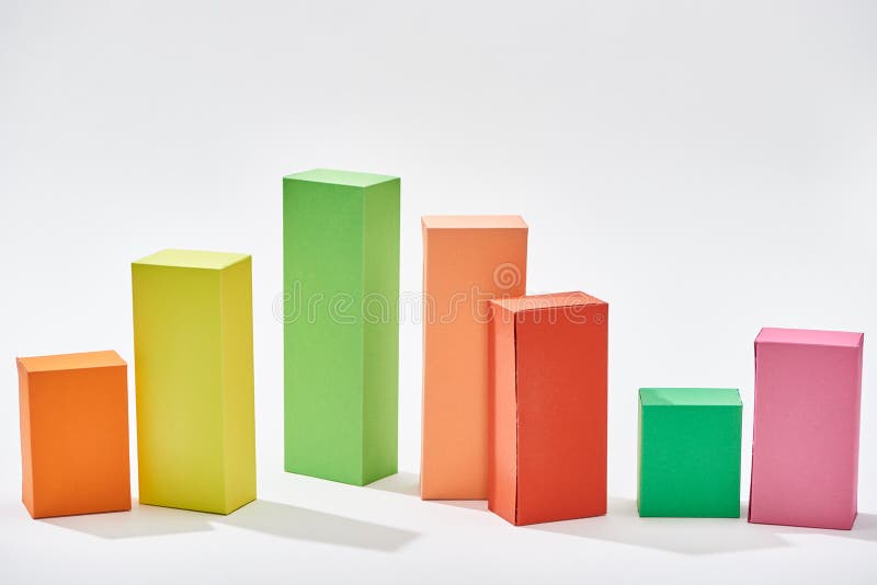 Color Blocks of Statistic Chart on White Background. Stock Photo ...