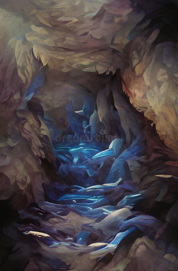 Color of Blue Cave Background Stock Illustration - Illustration of ...