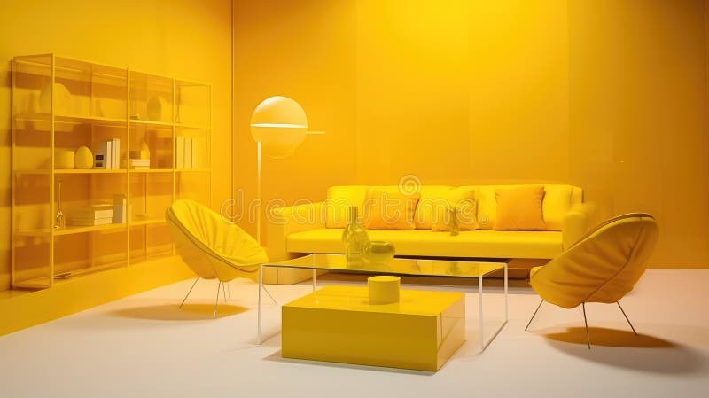 Color Blurred Interior Design Yellow Stock Illustration - Illustration ...