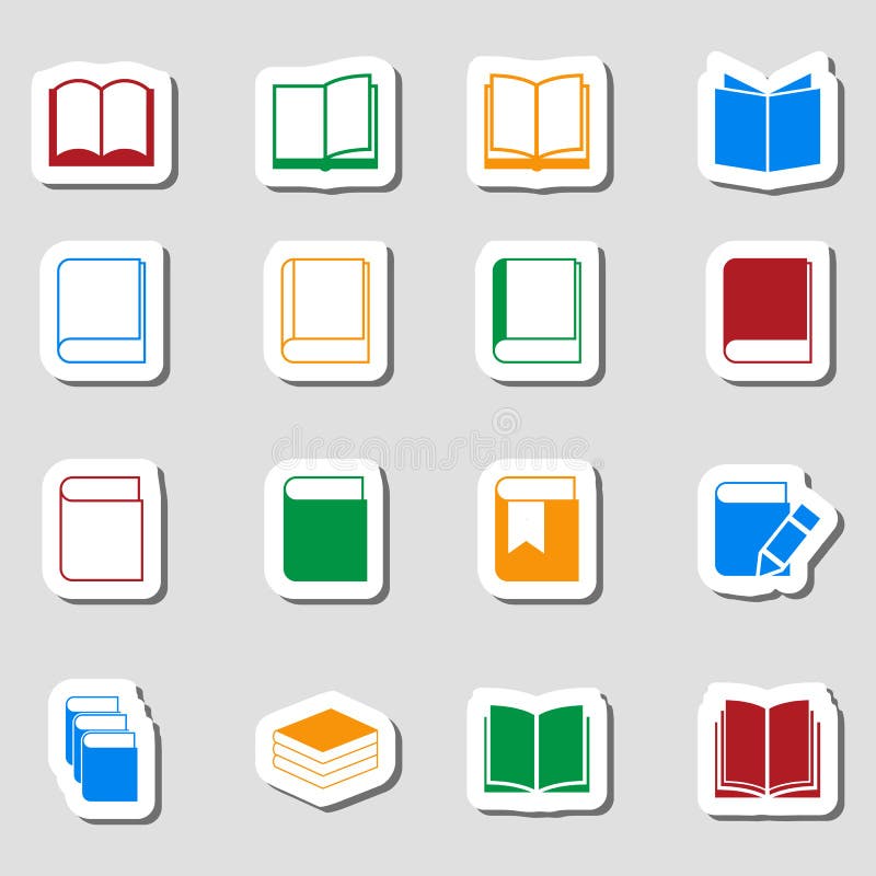 Book icon set stock vector. Illustration of objects - 108138799