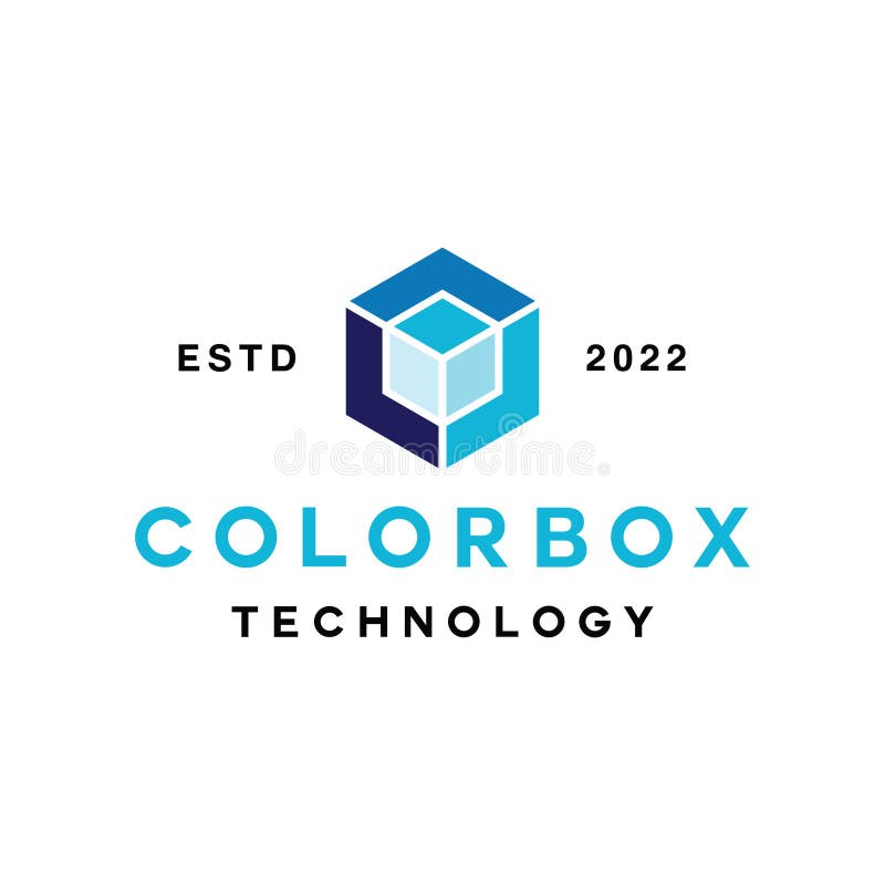 Color Box Geometric Technology Digital Data Logo Vector Design Graphic ...