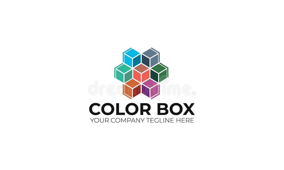 Suitable Color Box Logo Design Vector Stock Vector - Illustration of ...