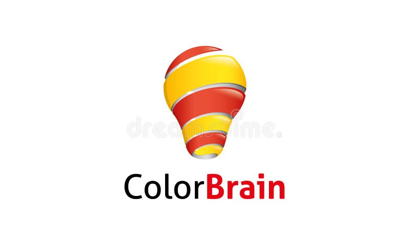 Color Brain logo template stock vector. Illustration of bulb - 108377462