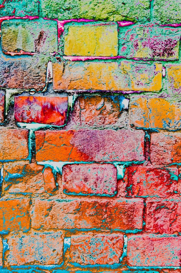 Color brick wall stock image. Image of messy, abstract - 92675645
